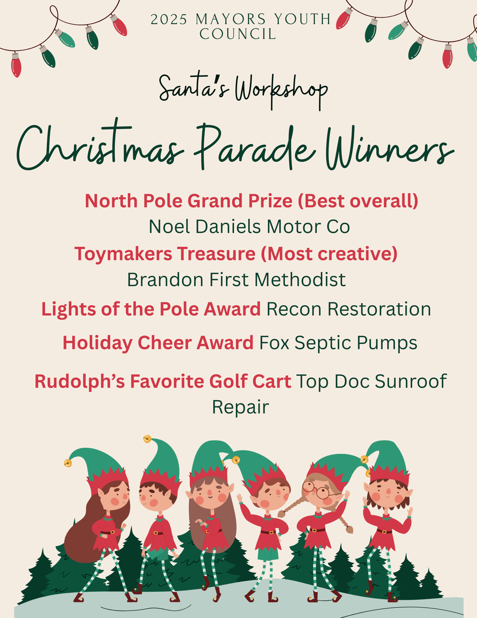 City of Brandon Announces 2025 Christmas Parade Award Winners - City of ...